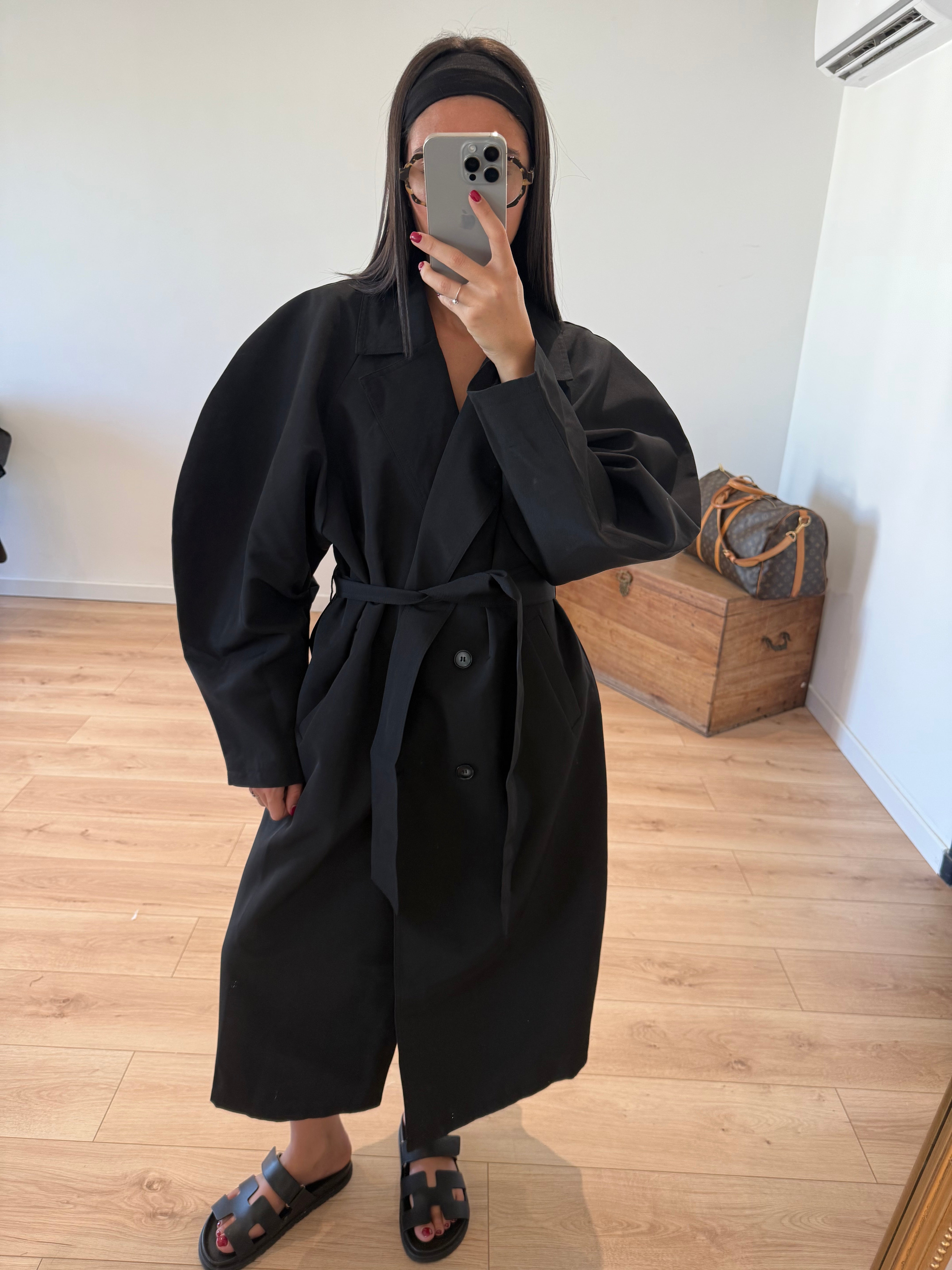 Trench structuré Noir – Ninon Plume